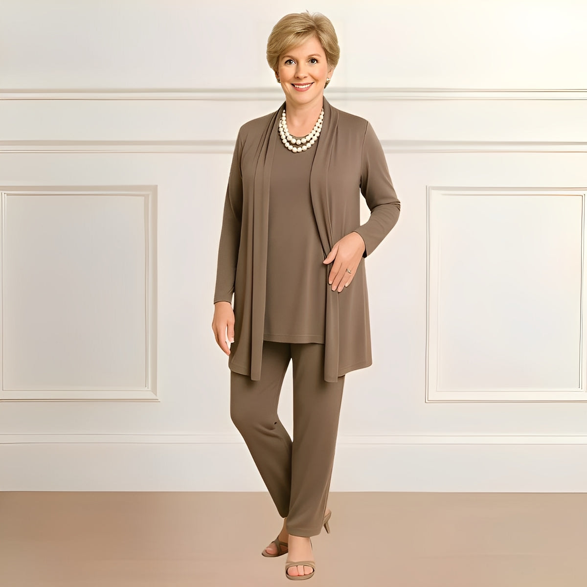 Rosy | Cardigan, Top & Trousers Set – Emily & James Toronto